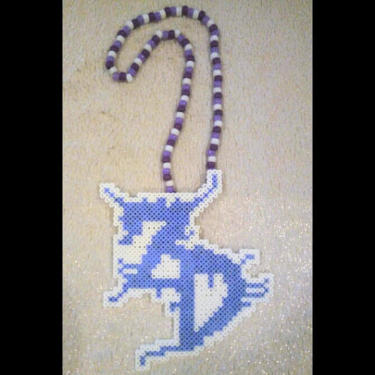 Sensation Creations Zeds Dead Dj Perler Kandi Necklace Purple White Zeds Dead Dj Perler
