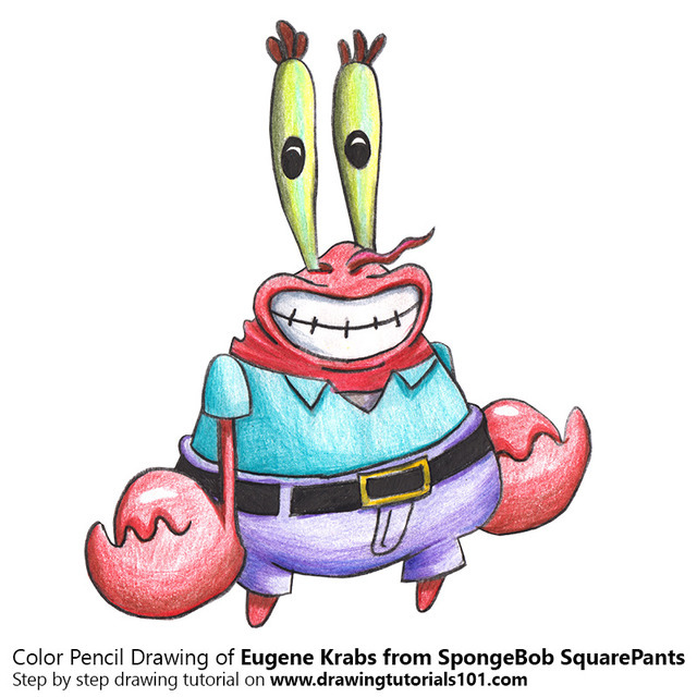• Eugene Krabs From Spongebob Squarepants With Color