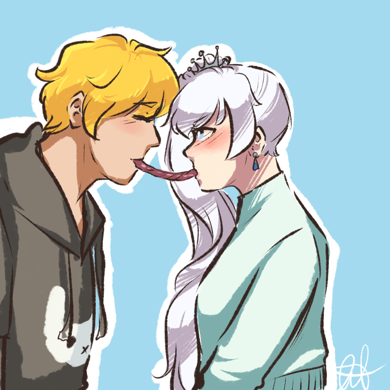 Untitled — Jaune X Weiss White Knight Beach Kiss By Based