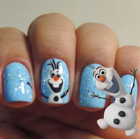Diseños De Uñas Decoradas — Diseño De Uñas Frozen Disney Nail Art