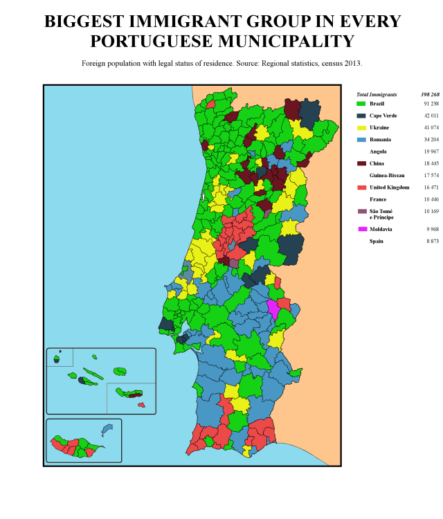 Biggest immigrant group in every Portuguese... - Maps on the Web Biggest immigrant group in every Portuguese... - Maps on the Web