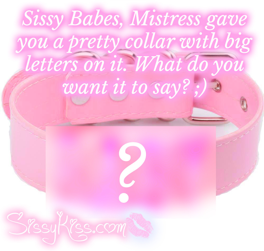 Christie Luvs Sissy Captions — What What You Like Your Pretty Pink Collar To Say