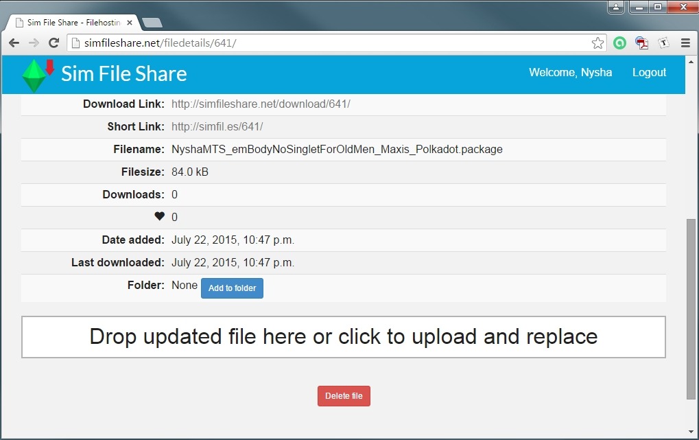 Sim File Share — New Feature Update Existing Files