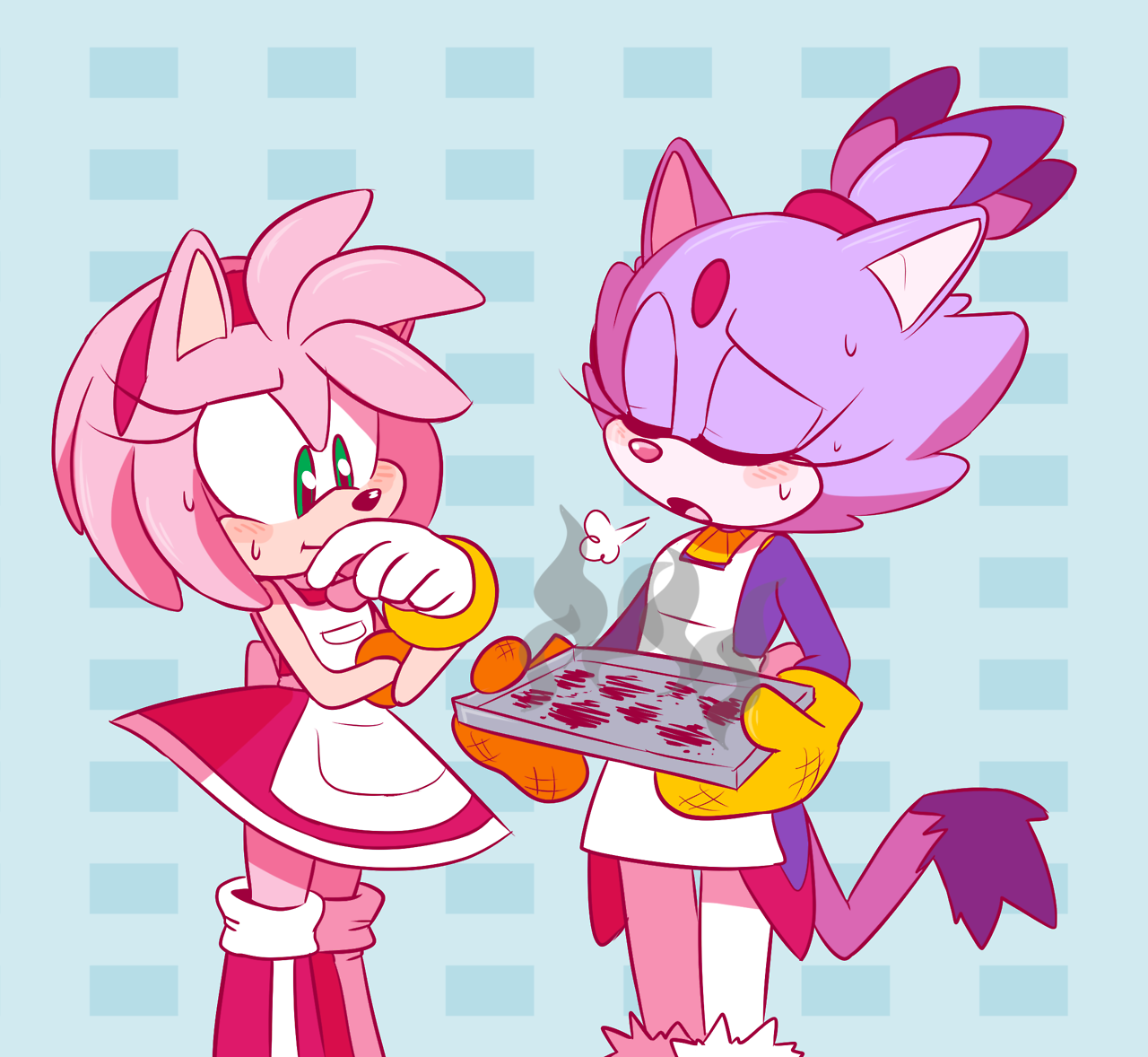 Kelly Draws Things Sp Rings Amys Trying To Teach Blaze How To Bake