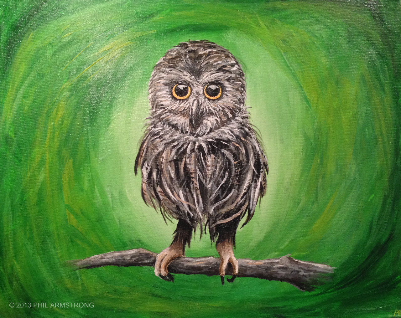 Phil Armstrong — “Owl” acrylic on canvas, November 2013 This one... Phil Armstrong — “Owl” acrylic on canvas, November 2013 This one...