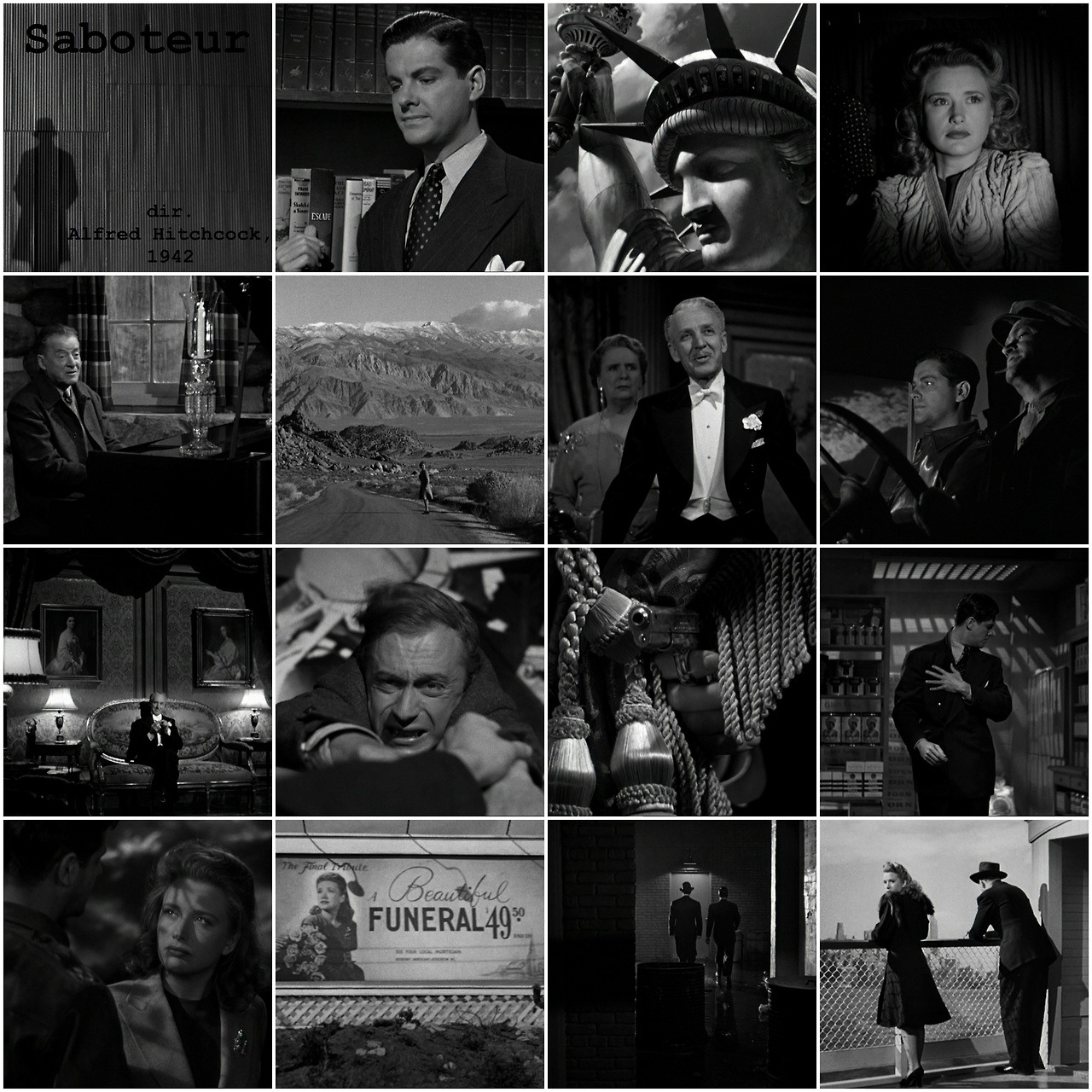 Movie Mosaics — Saboteurdirected By Alfred Hitchcock 1942