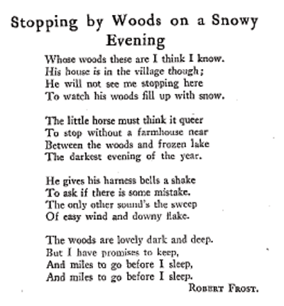Stopping by Woods on a Snowy Evening, by Robert... - The Literary Piano